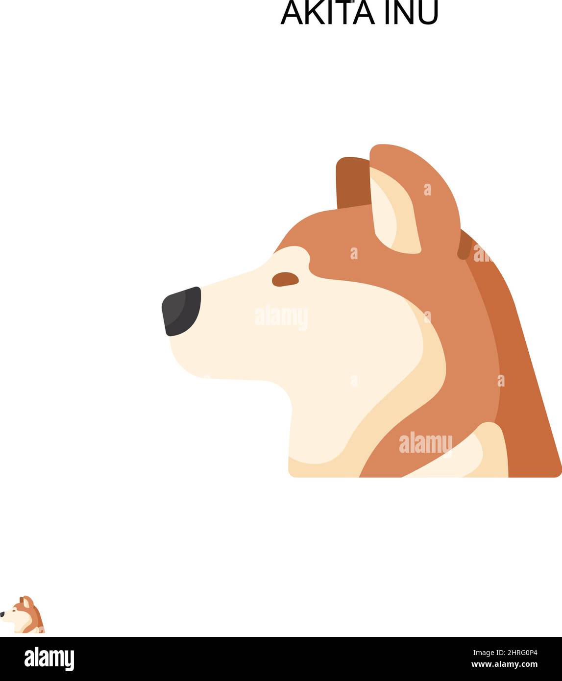 Akita inu Simple vector icon. Illustration symbol design template for ...