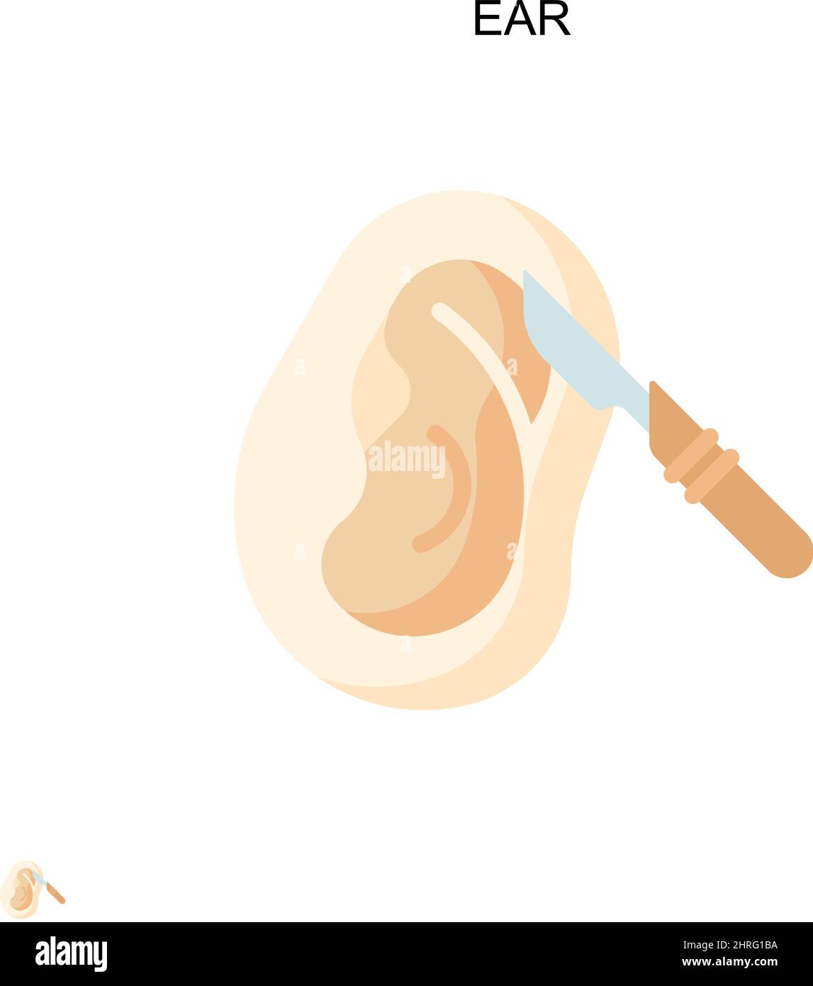 Ear Simple vector icon. Illustration symbol design template for web ...