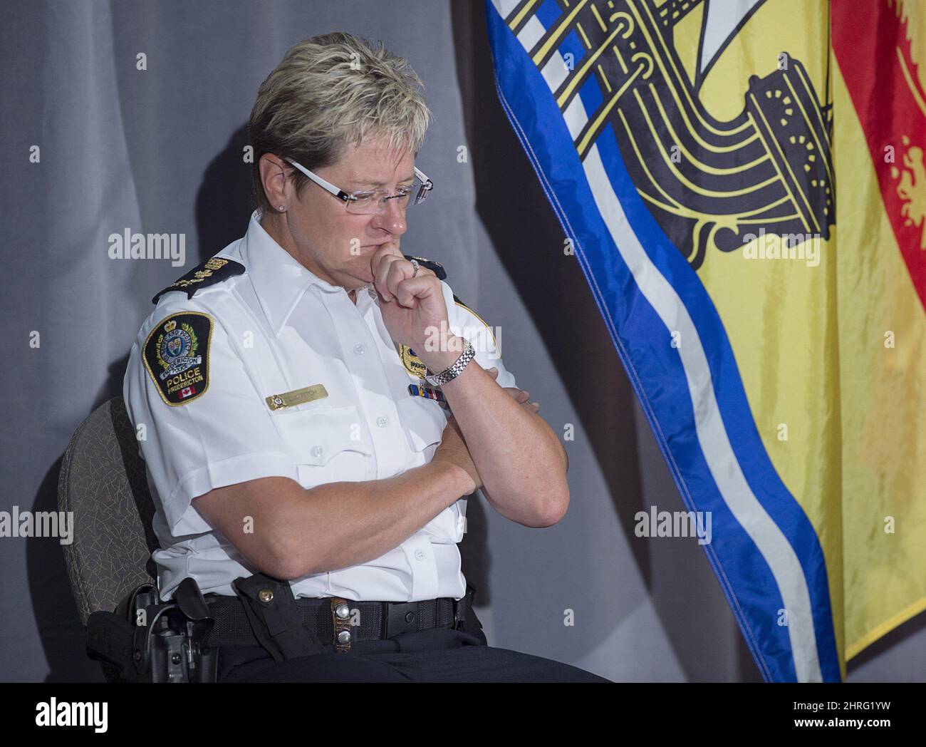 Fredericton Police Chief Leanne Fitch attends a news conference in Fredericton on Friday, Aug ...