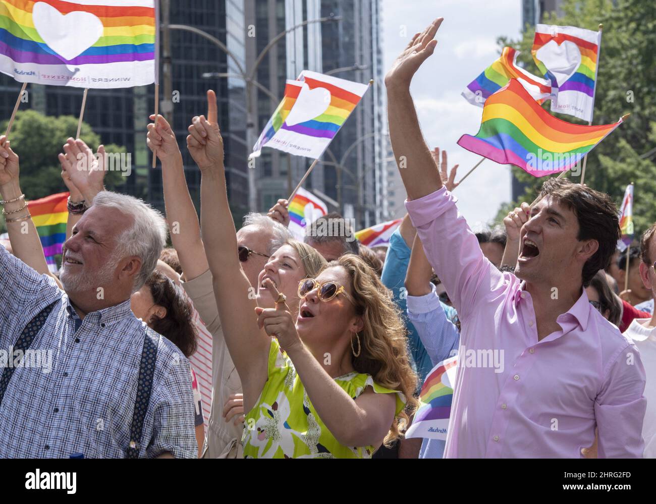 Prime Minister Justin Trudeau, his wife Sophie Gregoire Trudeau and ...