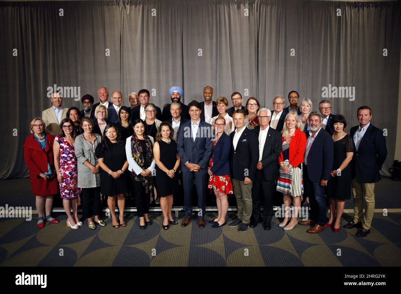 Prime Minister Justin Trudeau and his cabinet (front row from left to ...