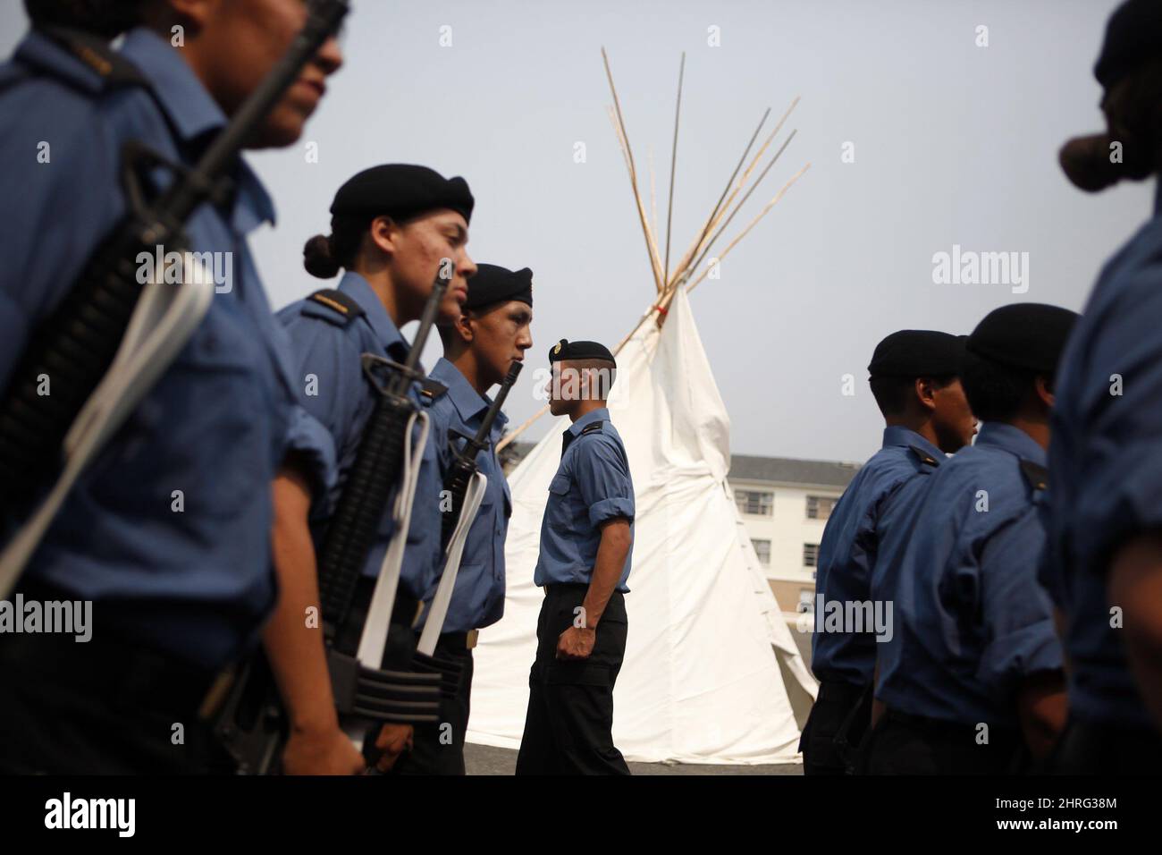 RAVENS prepare to march in during their graduation at Work Point ...