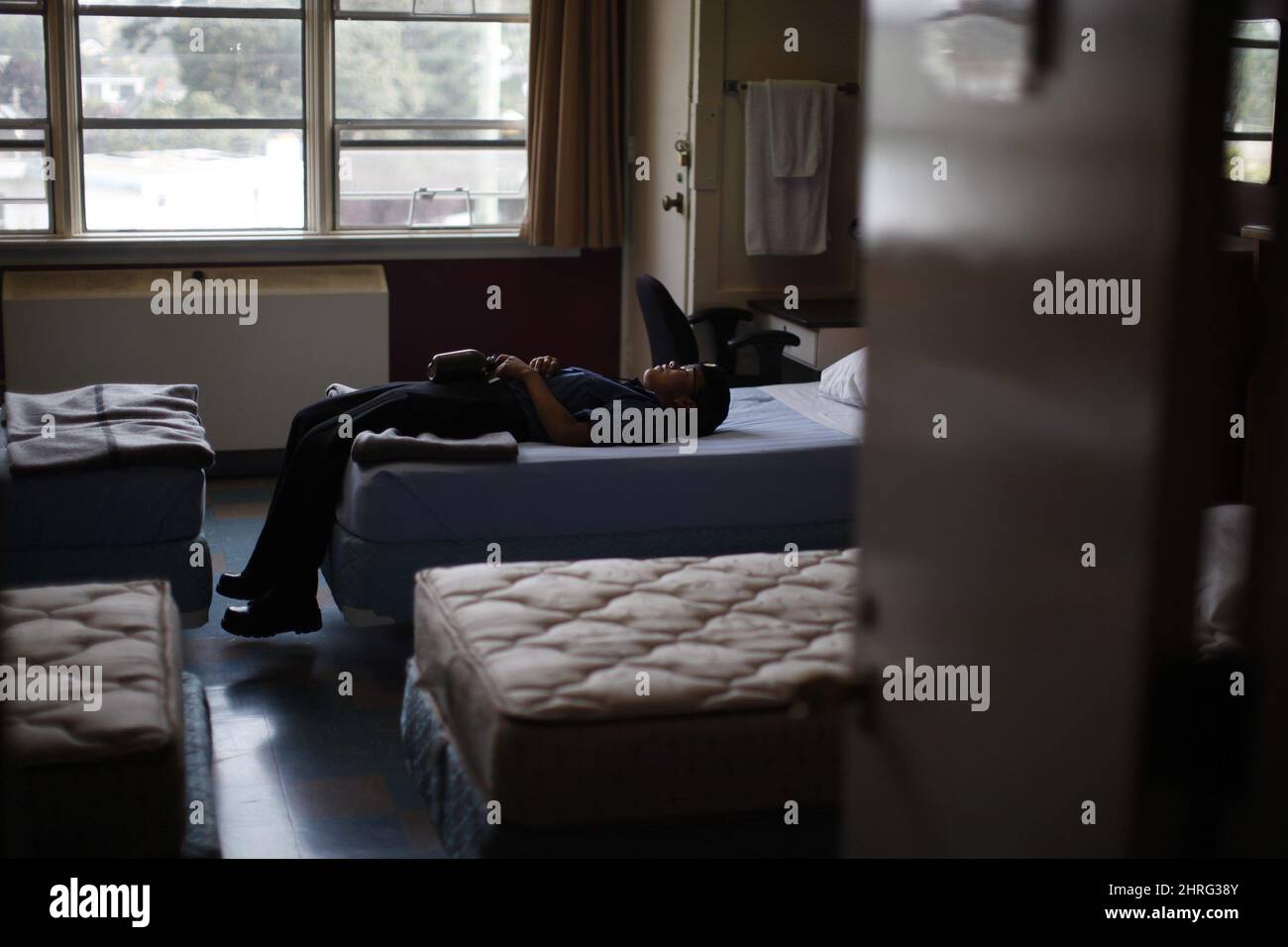 Ordinary Seaman Shelby Flett rests before the start of RAVEN graduation ...