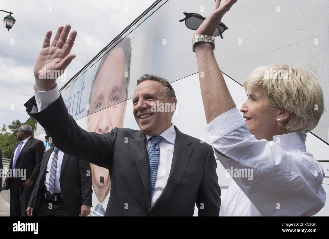 Coalition Avenir Quebec Leader Francois Legault and his wife Isabelle ...