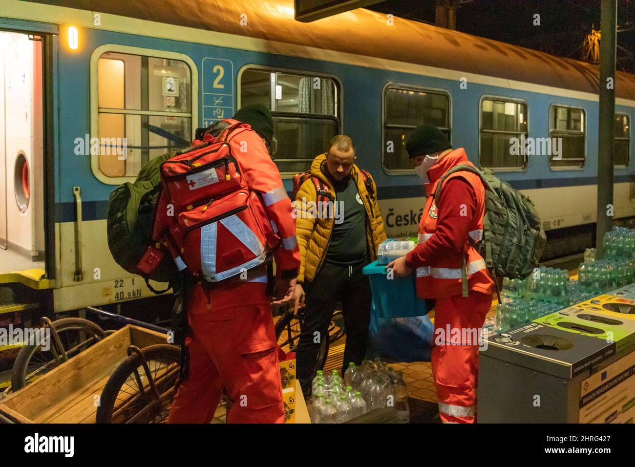 Bohumin, Czech Republic. 25th Feb, 2022. Special humanitarian train in ...