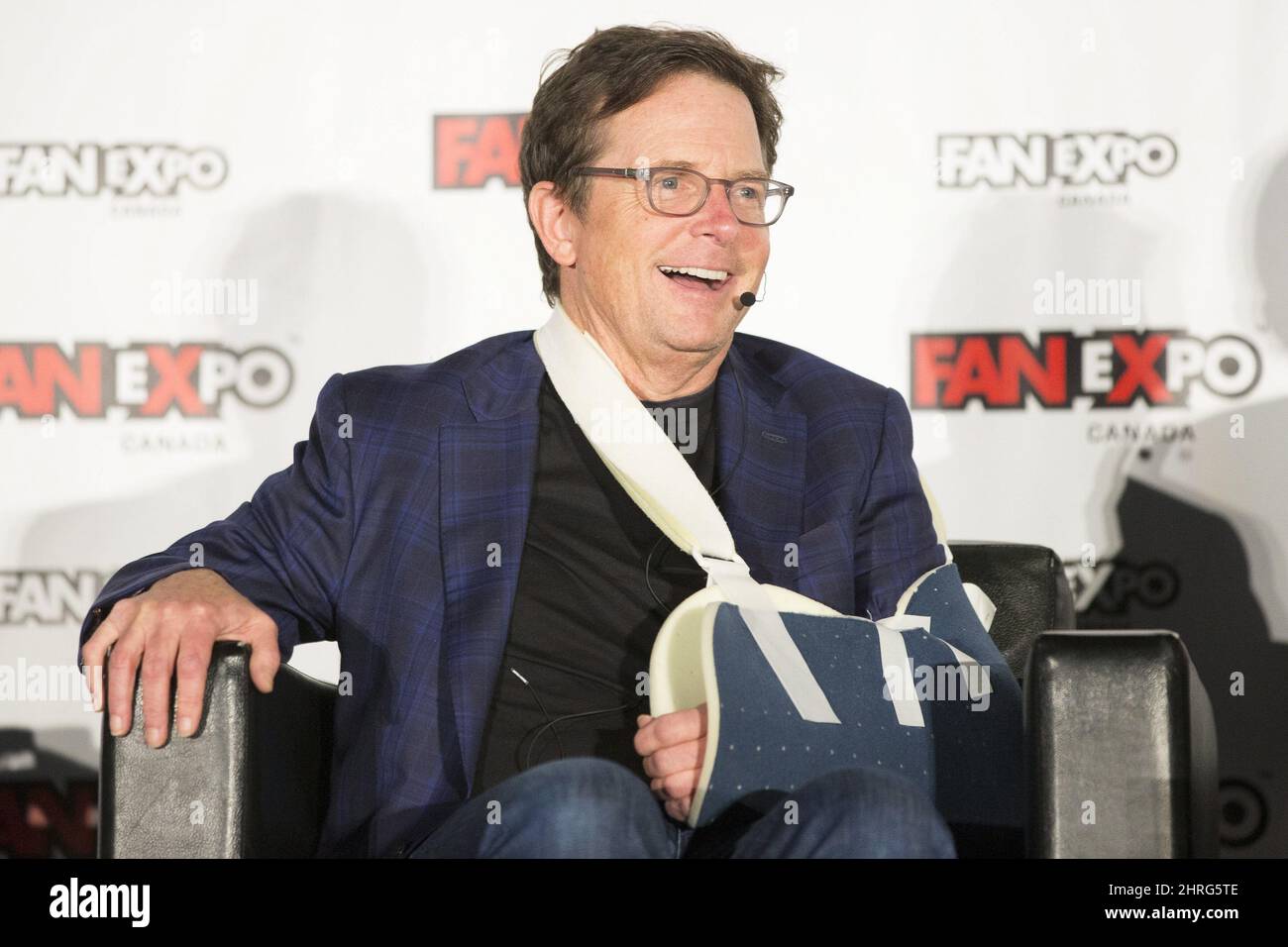 Actor Michael J.Fox attends a panel discussion, together with Lea ...