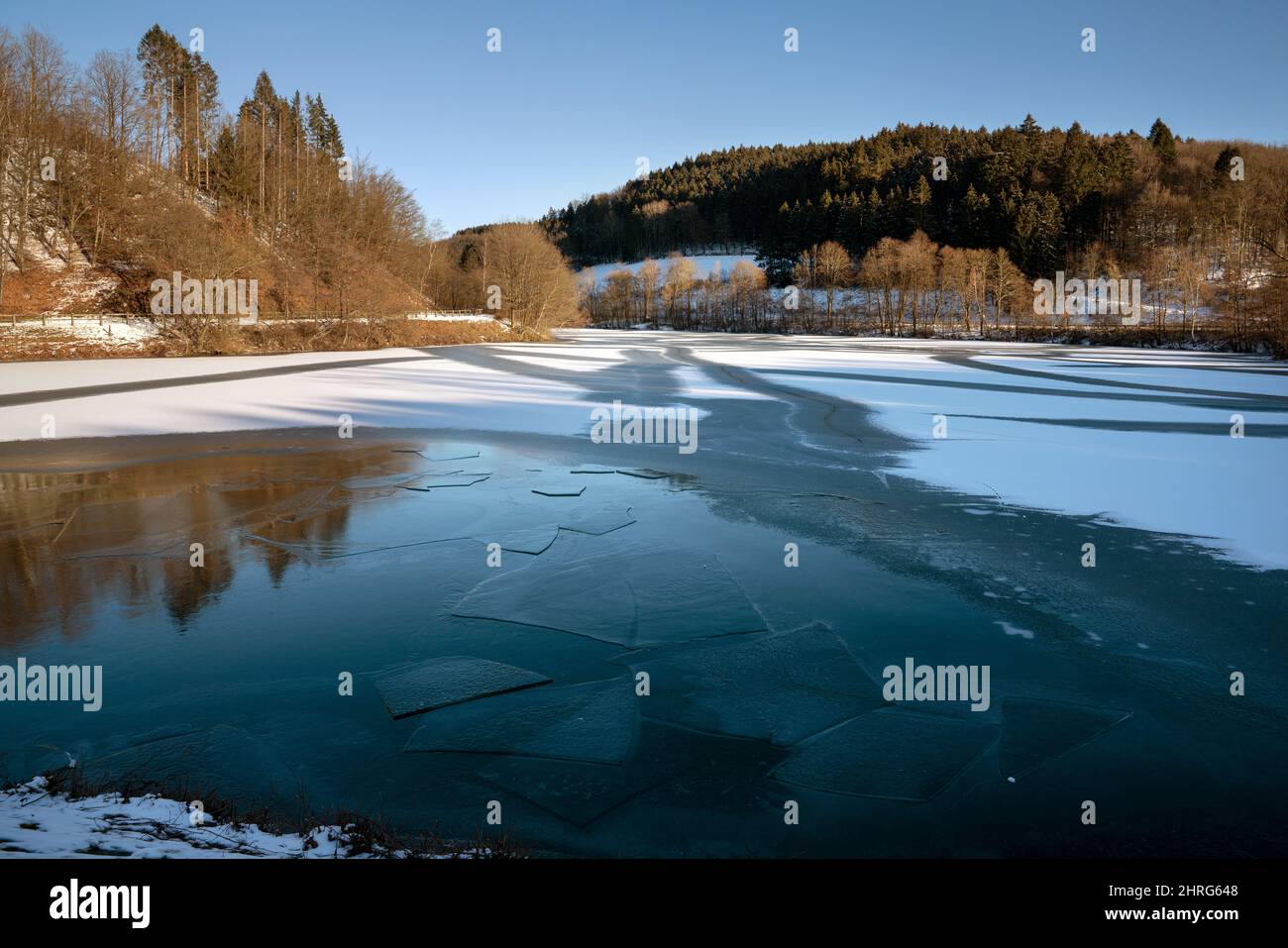 Spring of river Lenne on the top of the Kahler Asten mountain during ...