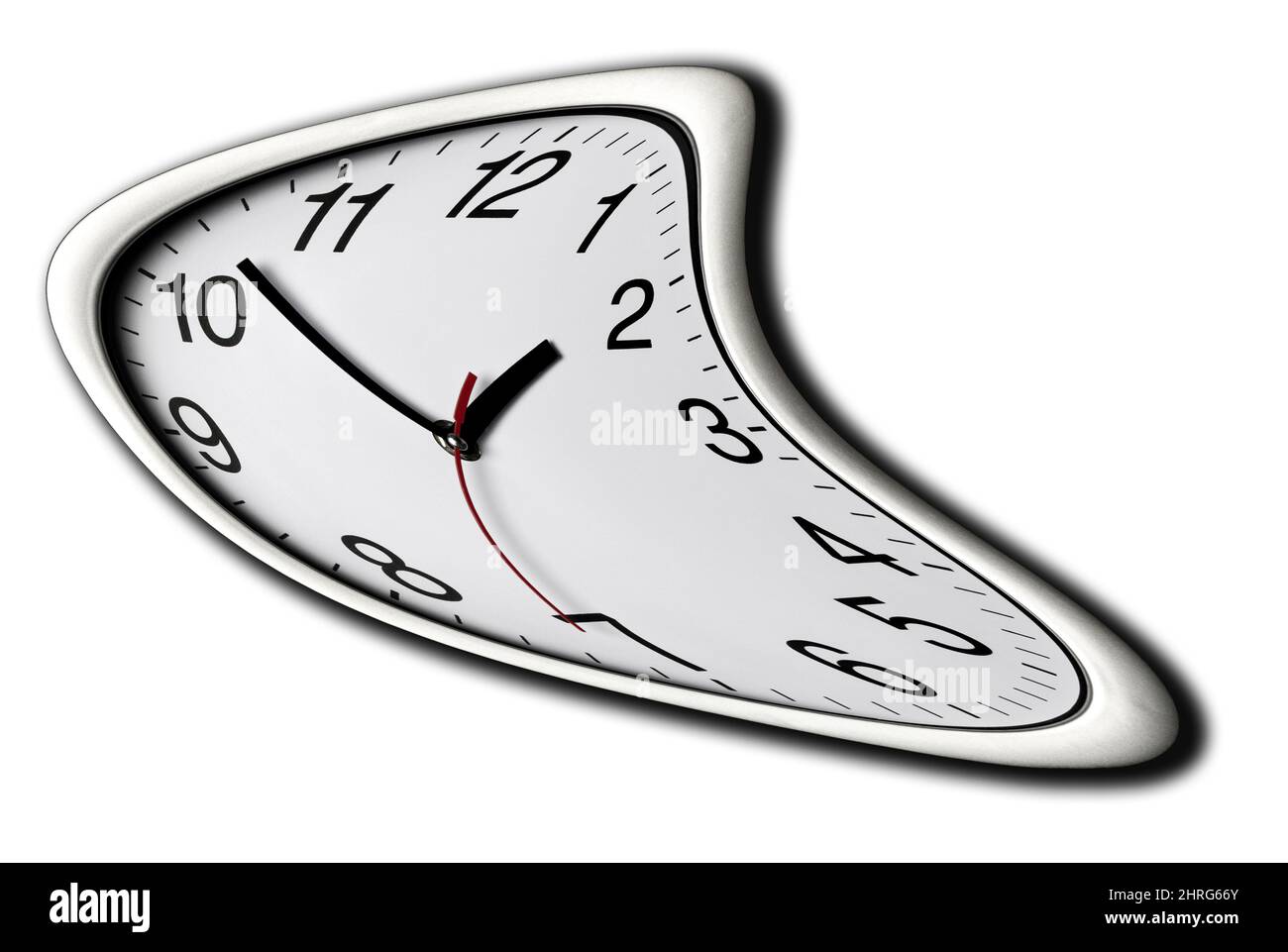 Distorted clock isolated on white background Stock Photo - Alamy