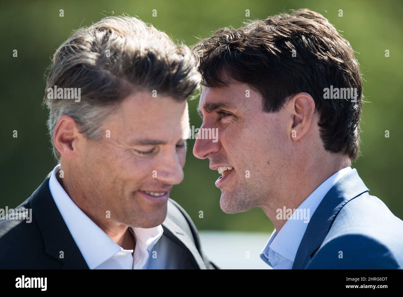Prime Minister Justin Trudeau, right, leans in to embrace Vancouver ...