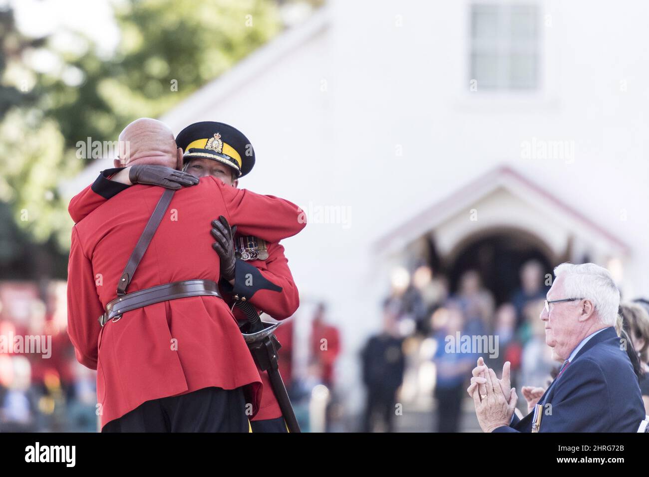 Outgoing RCMP Commissioner Bob Paulson, left, embraces RCMP ...