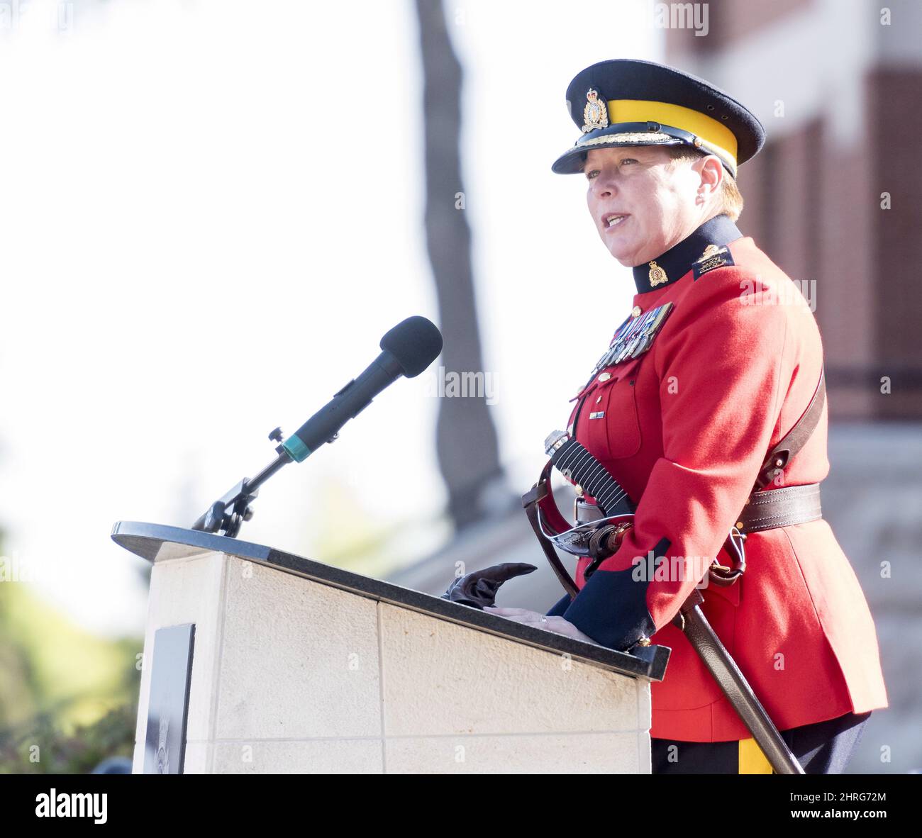 Incoming RCMP Commissioner Brenda Lucki speaks during the RCMP's ...