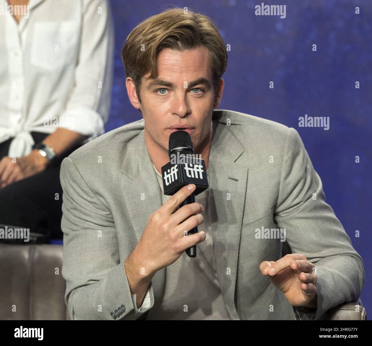 Actor Chris Pine attends a press conference to promote the movie ...