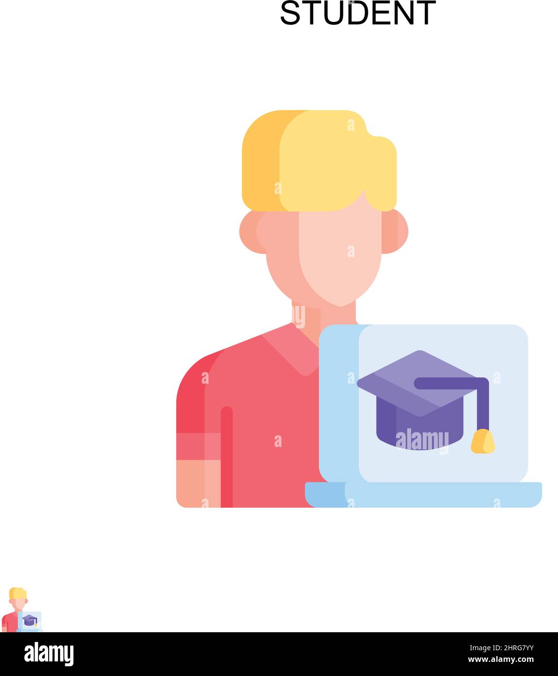 Student Simple vector icon. Illustration symbol design template for web ...