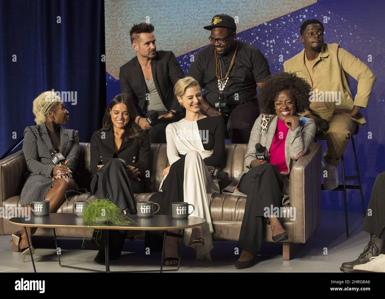 The cast of the movie "Widows" attends a press conference during the ...