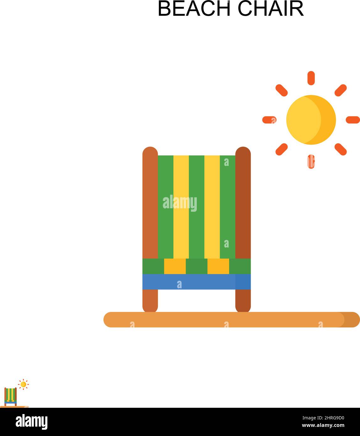Beach chair Simple vector icon. Illustration symbol design template for ...
