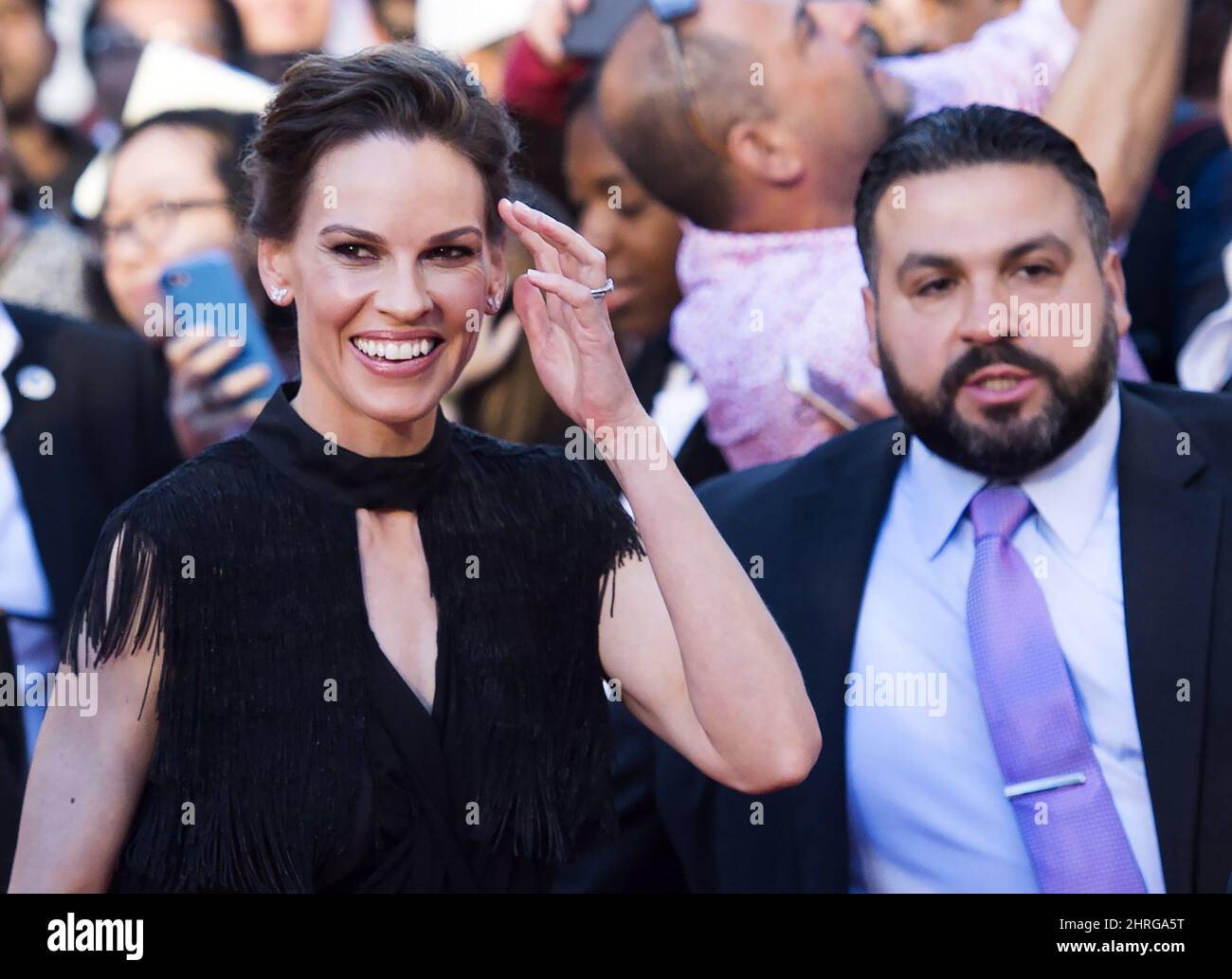 Actress Hilary Swank poses for photographs on the red carpet for the ...