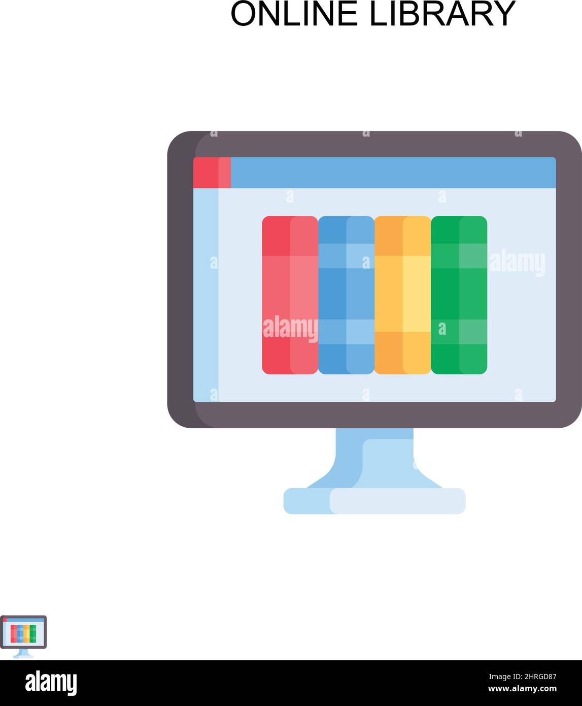 Online library Simple vector icon. Illustration symbol design template ...