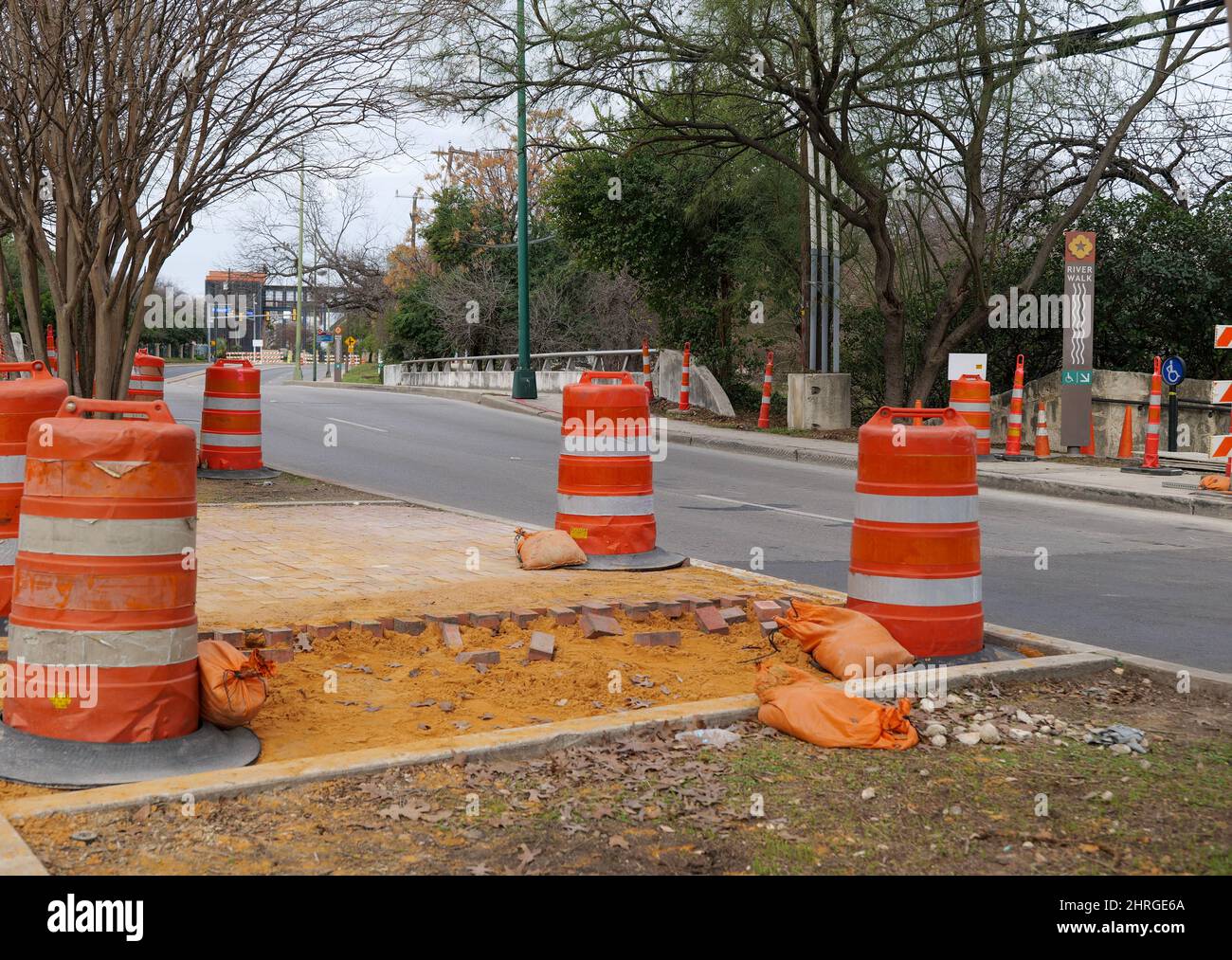 Traffic barrel orange hi-res stock photography and images - Alamy