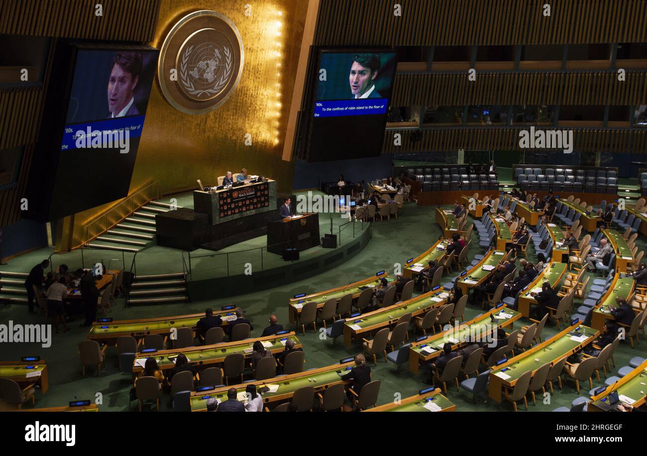 Canadian Prime Minister Justin Trudeau delivers remarks during the ...
