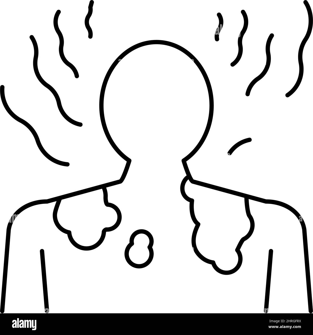 sunburn skin disease line icon vector illustration Stock Vector Image ...