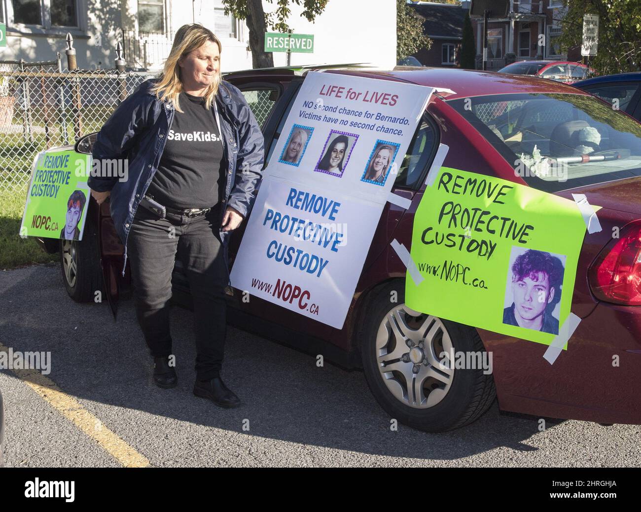 Protester Linda Beaudoin from Mississauga shows up at the Napanee ...
