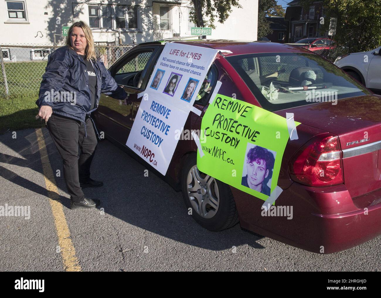 Protester Linda Beaudoin from Mississauga shows up at the Napanee ...