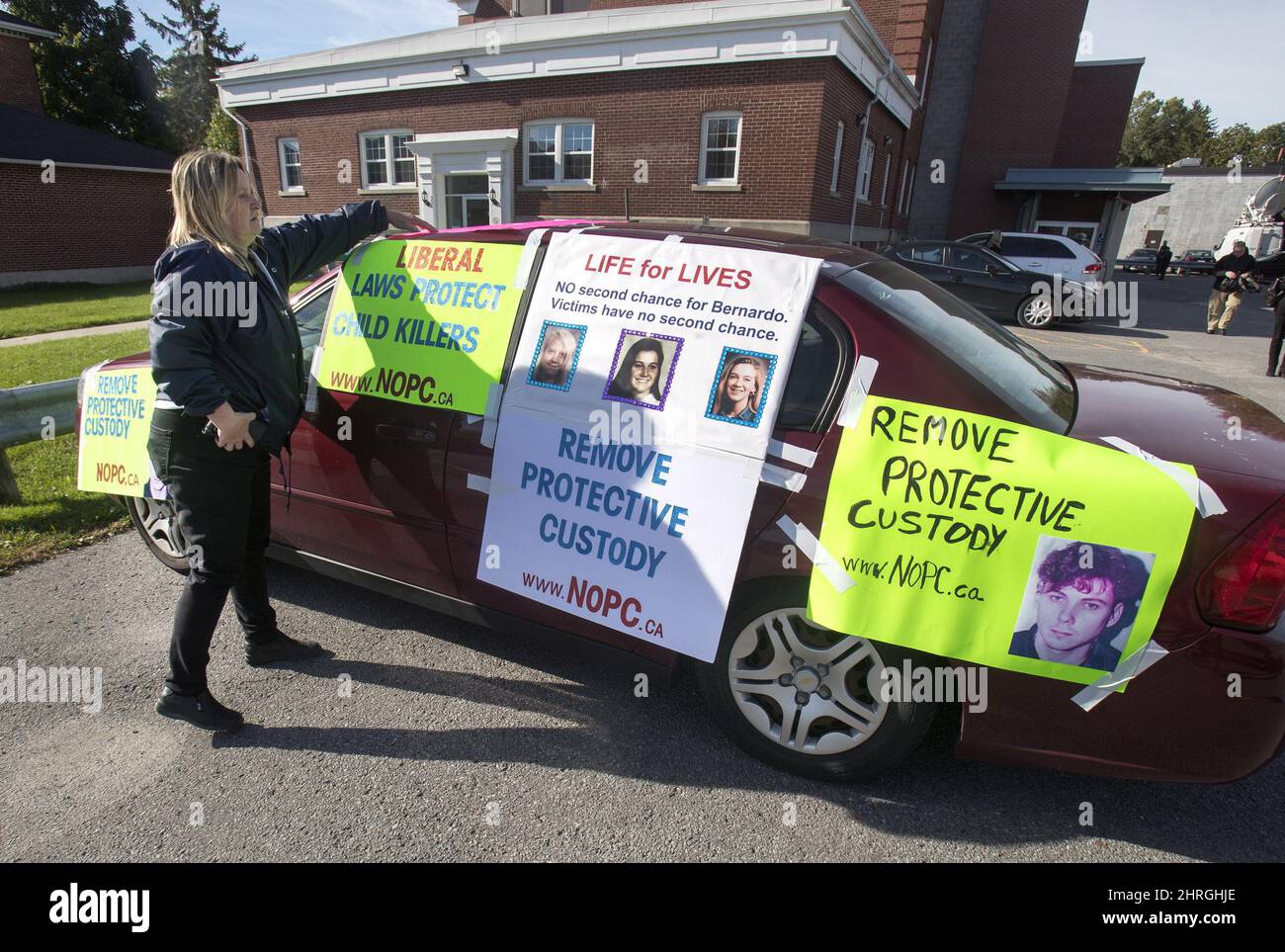 Protester Linda Beaudoin from Mississauga shows up at the Napanee ...
