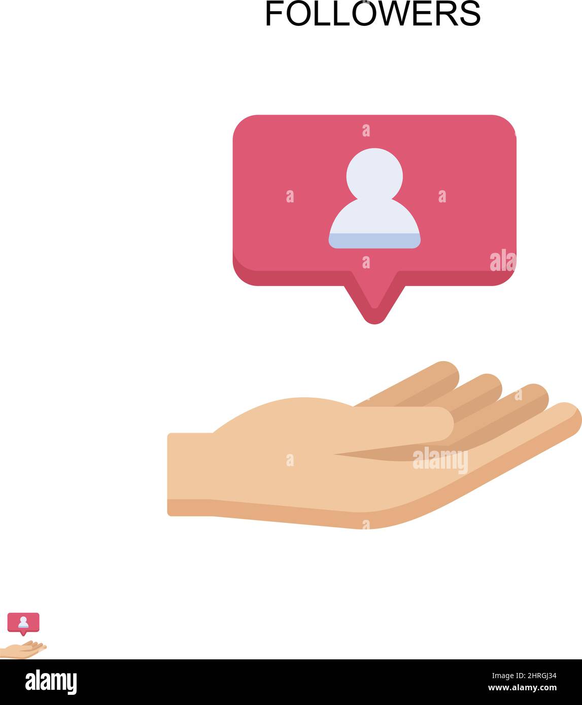 Followers Simple vector icon. Illustration symbol design template for ...