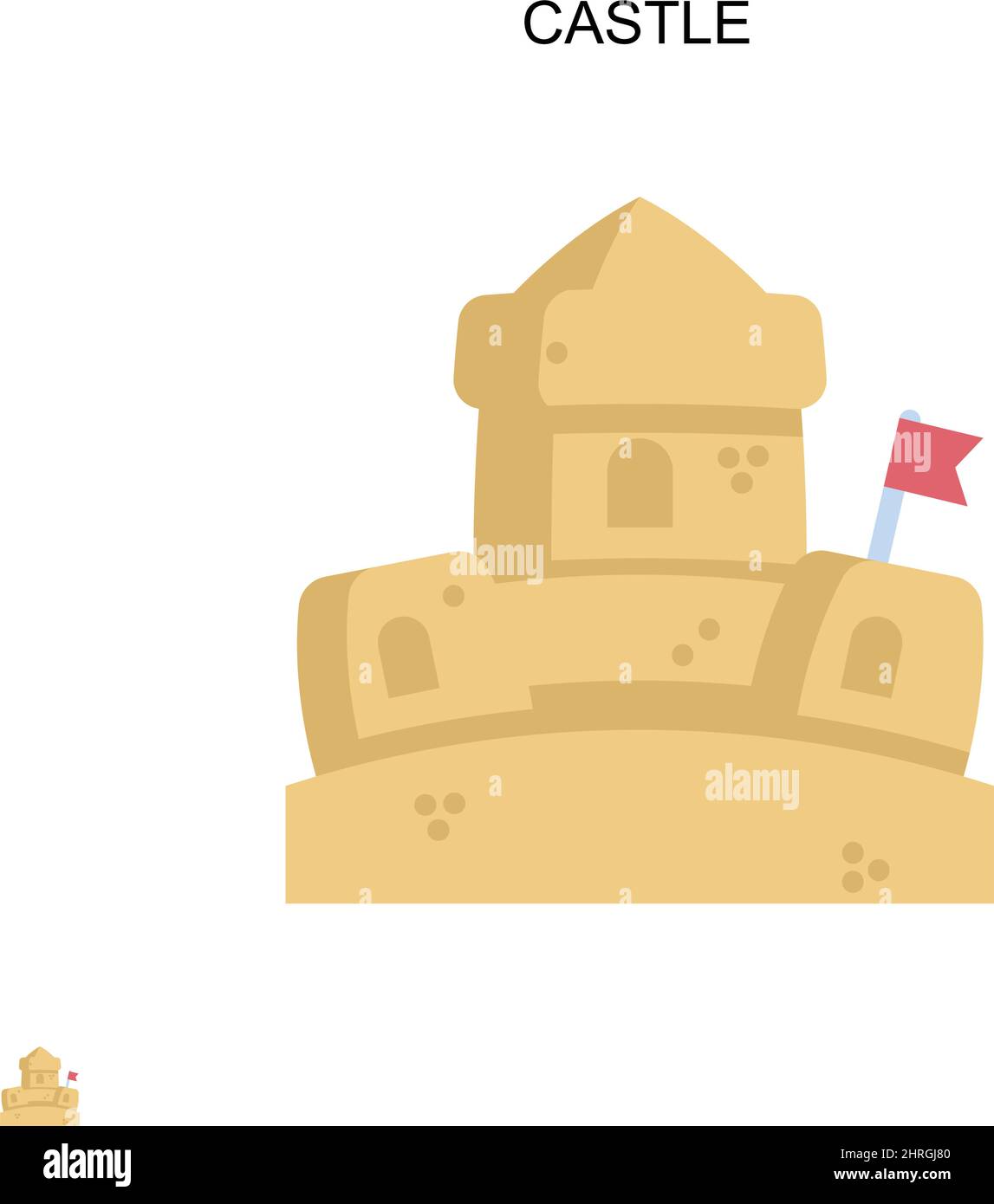 Castle Simple vector icon. Illustration symbol design template for web ...