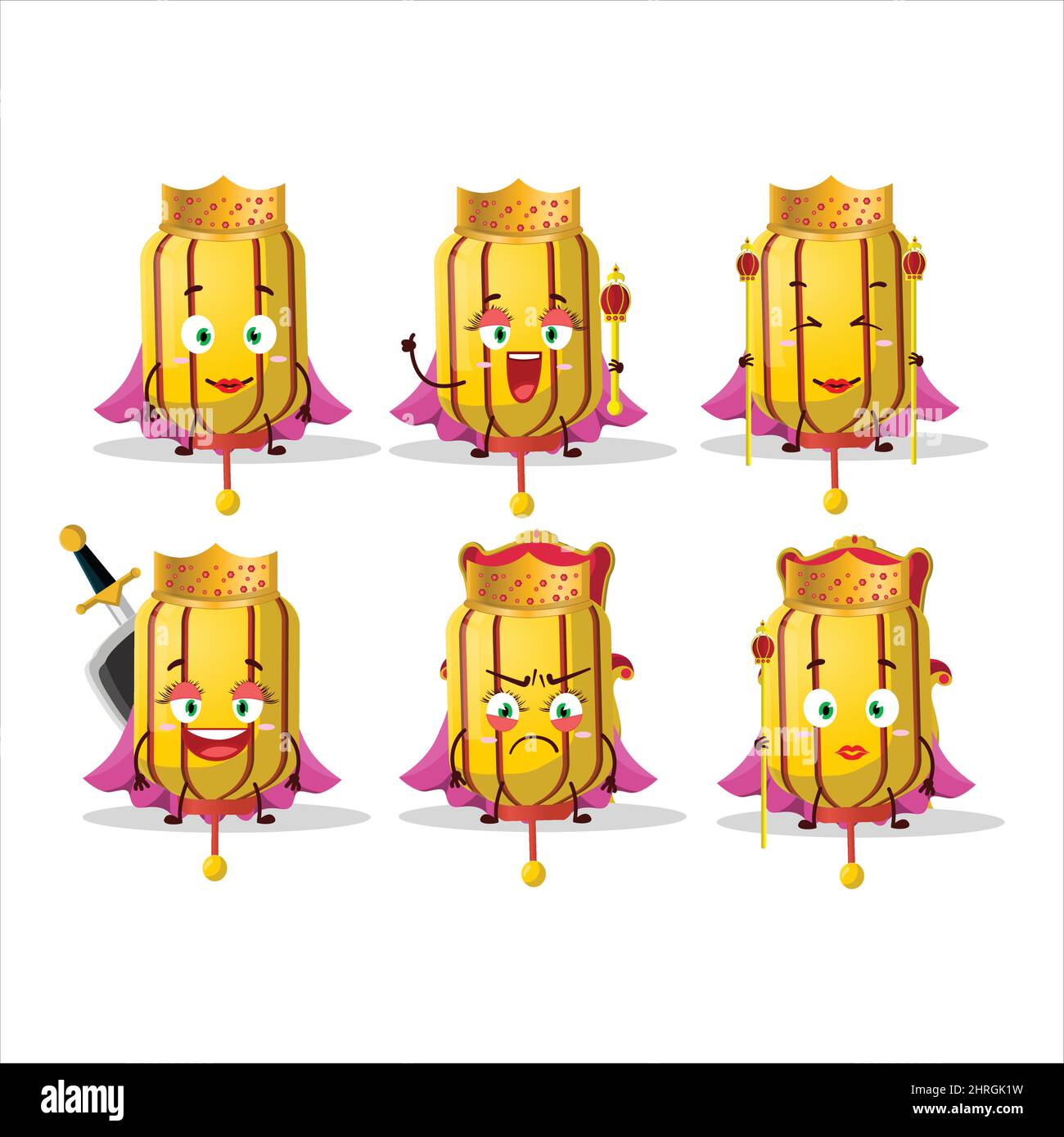 Queen and her magic clothes cartoon of yellow chinese long lamp wearing ...