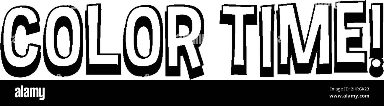 Colour time text banner on white background illustration Stock Vector ...