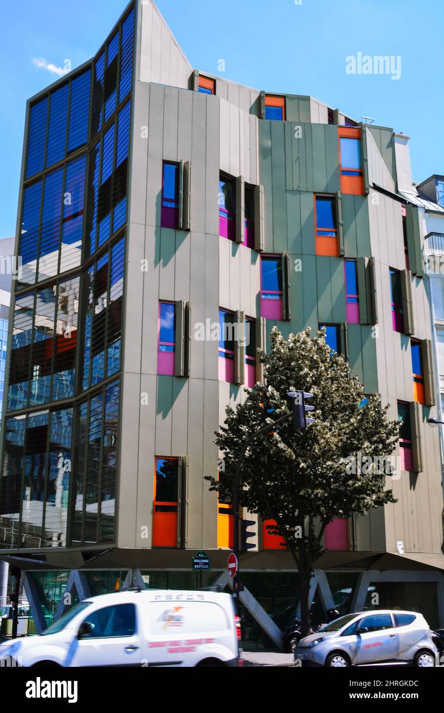Colorful building in Paris, France Stock Photo - Alamy