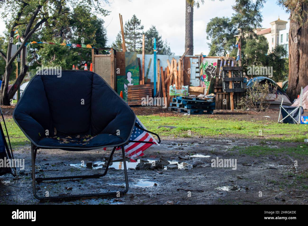 Homeless encampment at Peoples Park, a historic site of political ...