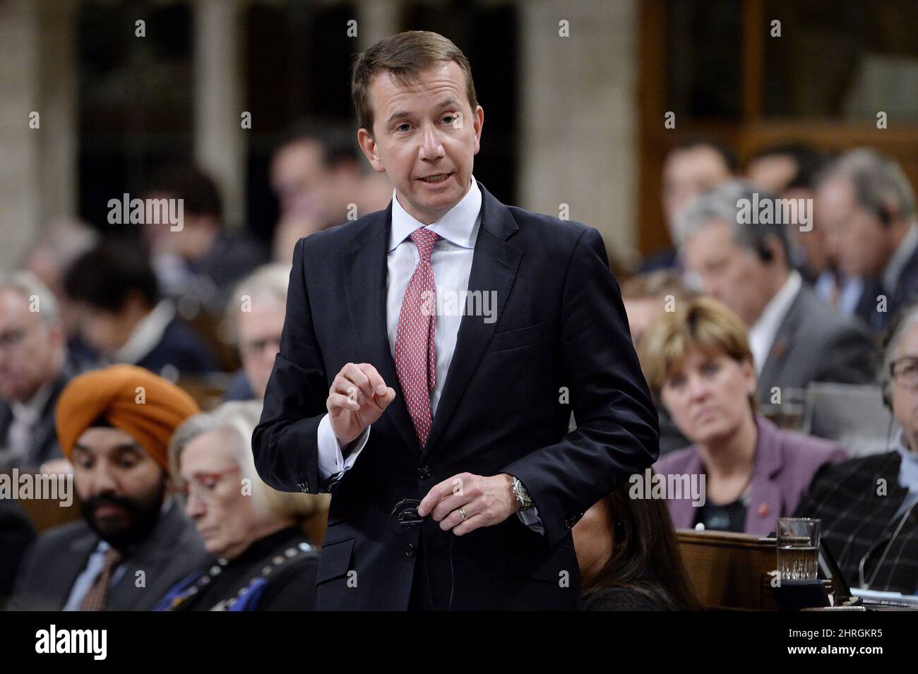 Treasury Board President Scott Brison speaks during question period in ...