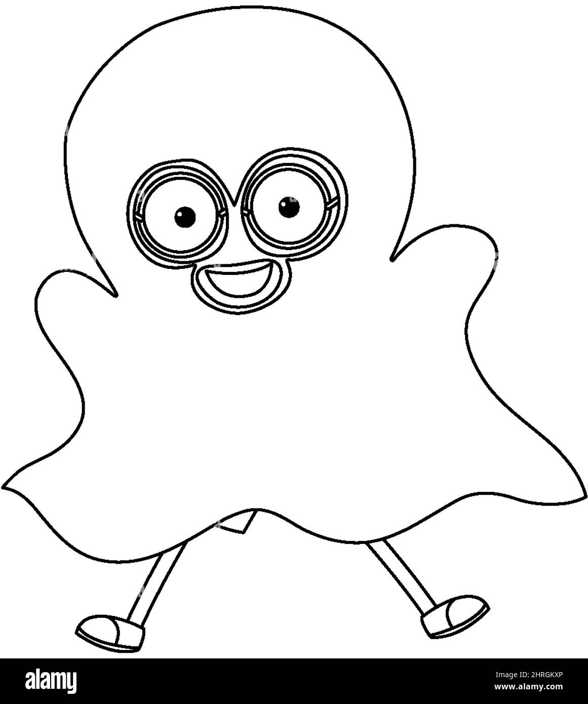 Ghost kid doodle outline for colouring illustration Stock Vector Image ...