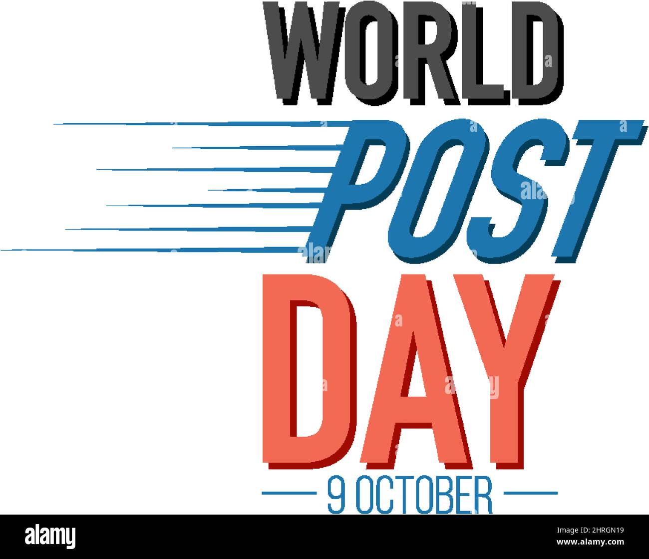 World Post Day word logo on white background illustration Stock Vector ...