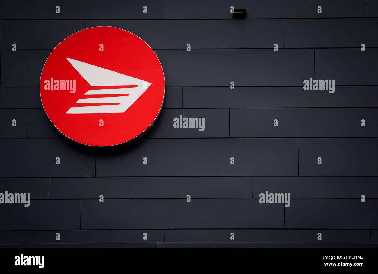 The Canada Post logo is seen on the outside the company's Pacific ...