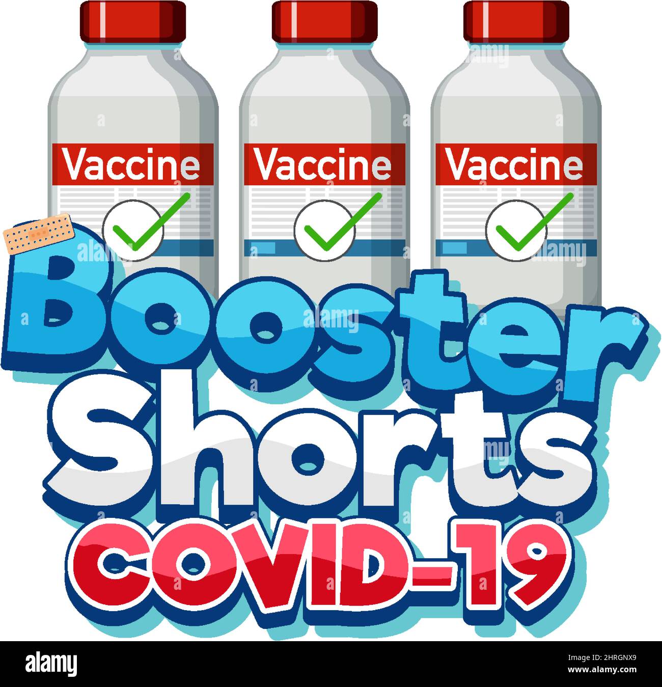 Booster shorts covid 19 vaccine logo illustration Stock Vector Image ...