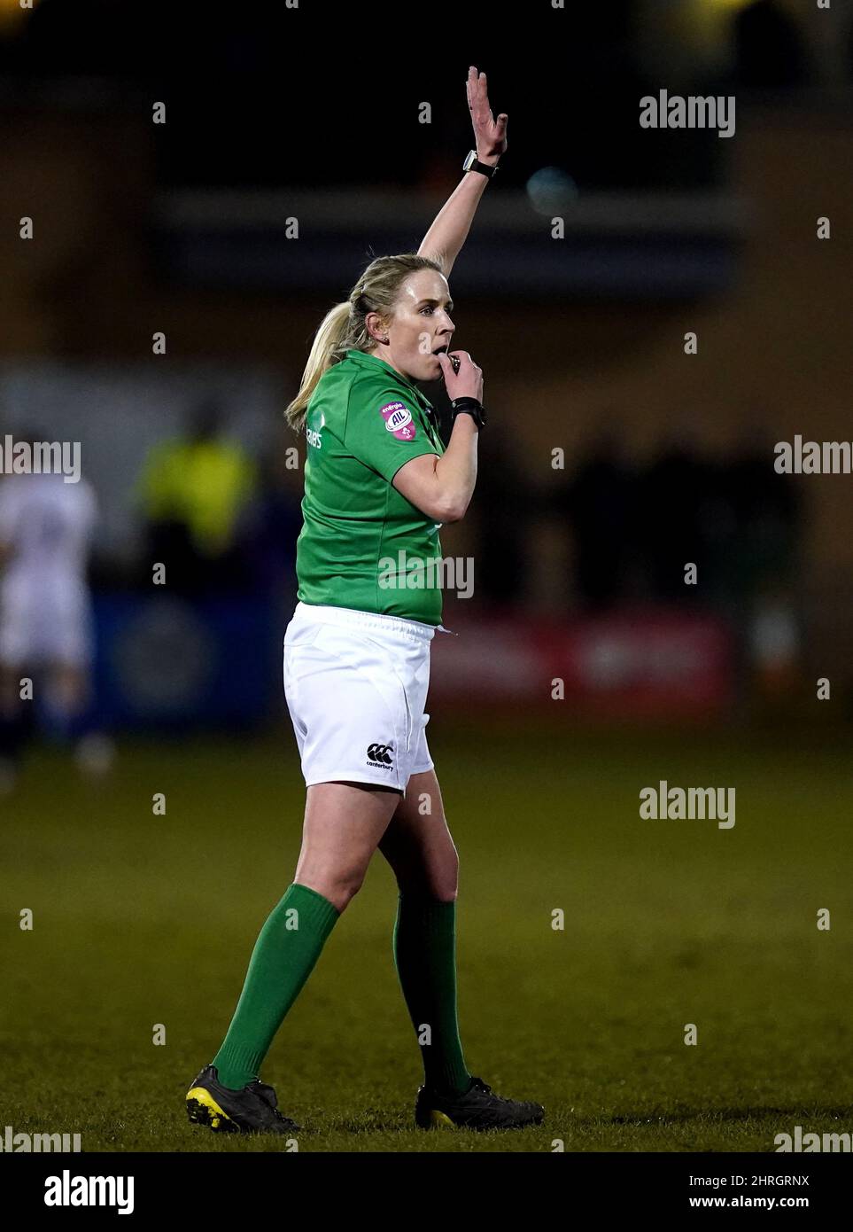 Referee Joy Neville during the 2022 Under-20 Six Nations match at ...