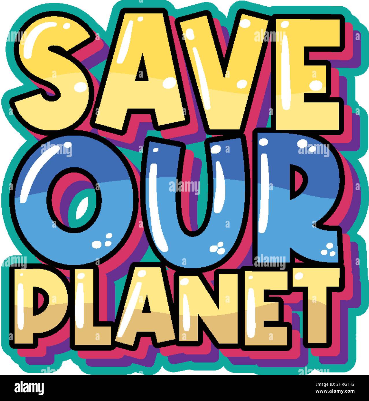 Save our planet typography logo design illustration Stock Vector Image ...
