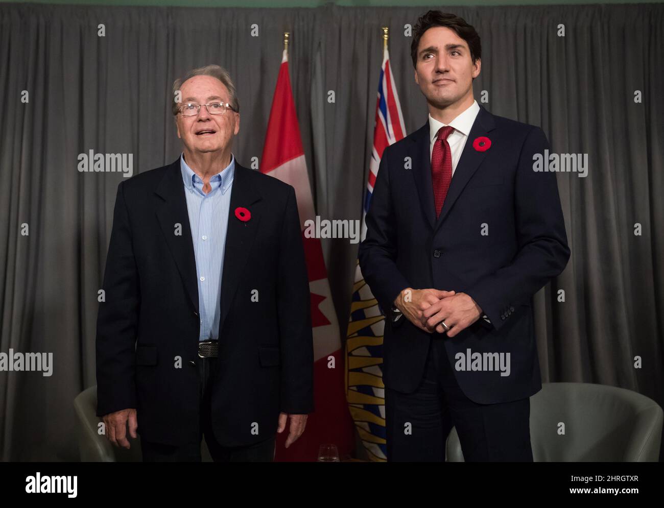 Prime Minister Justin Trudeau, right, meets with Surrey mayor-elect ...