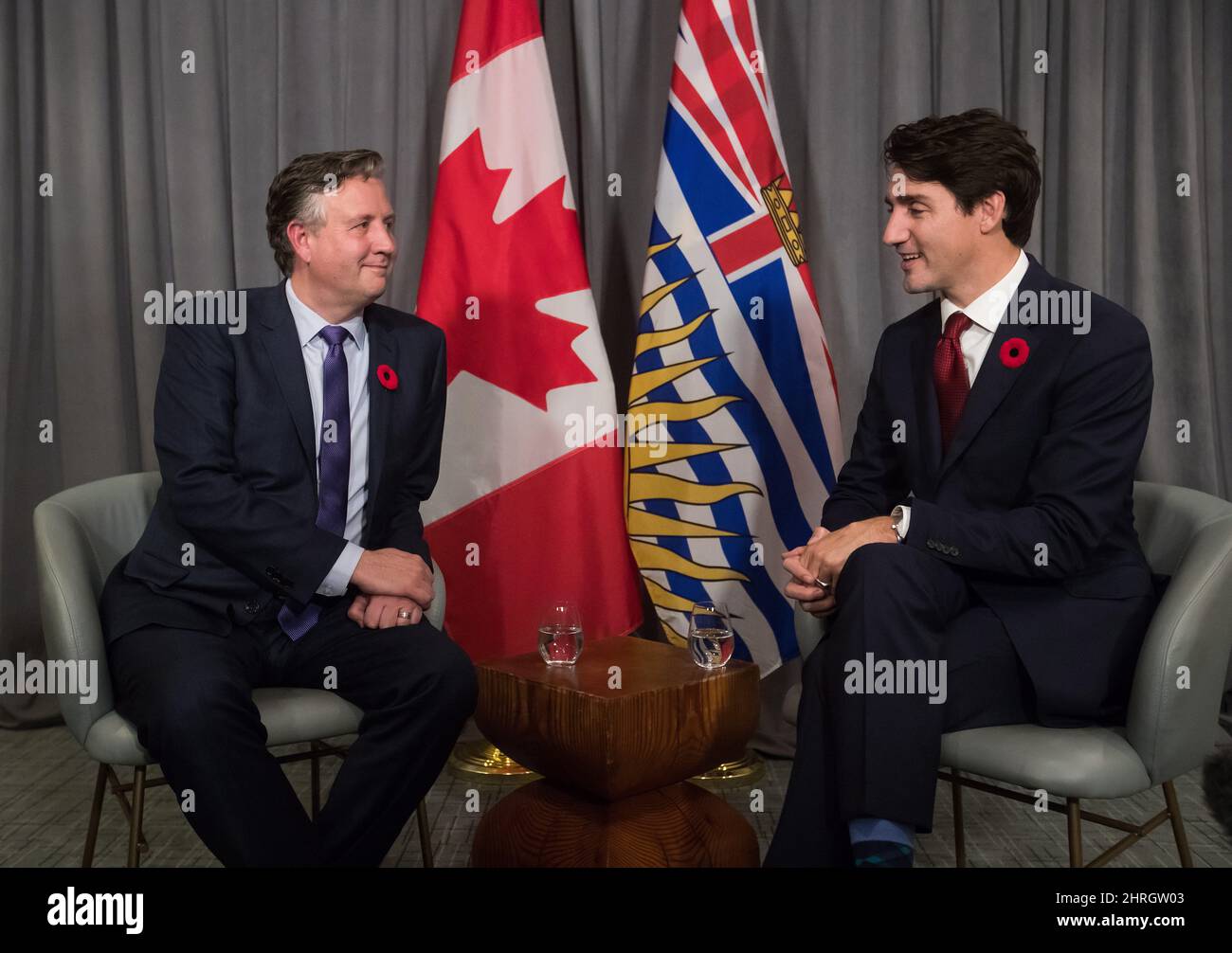 Prime Minister Justin Trudeau, right, meets with Vancouver mayor-elect ...