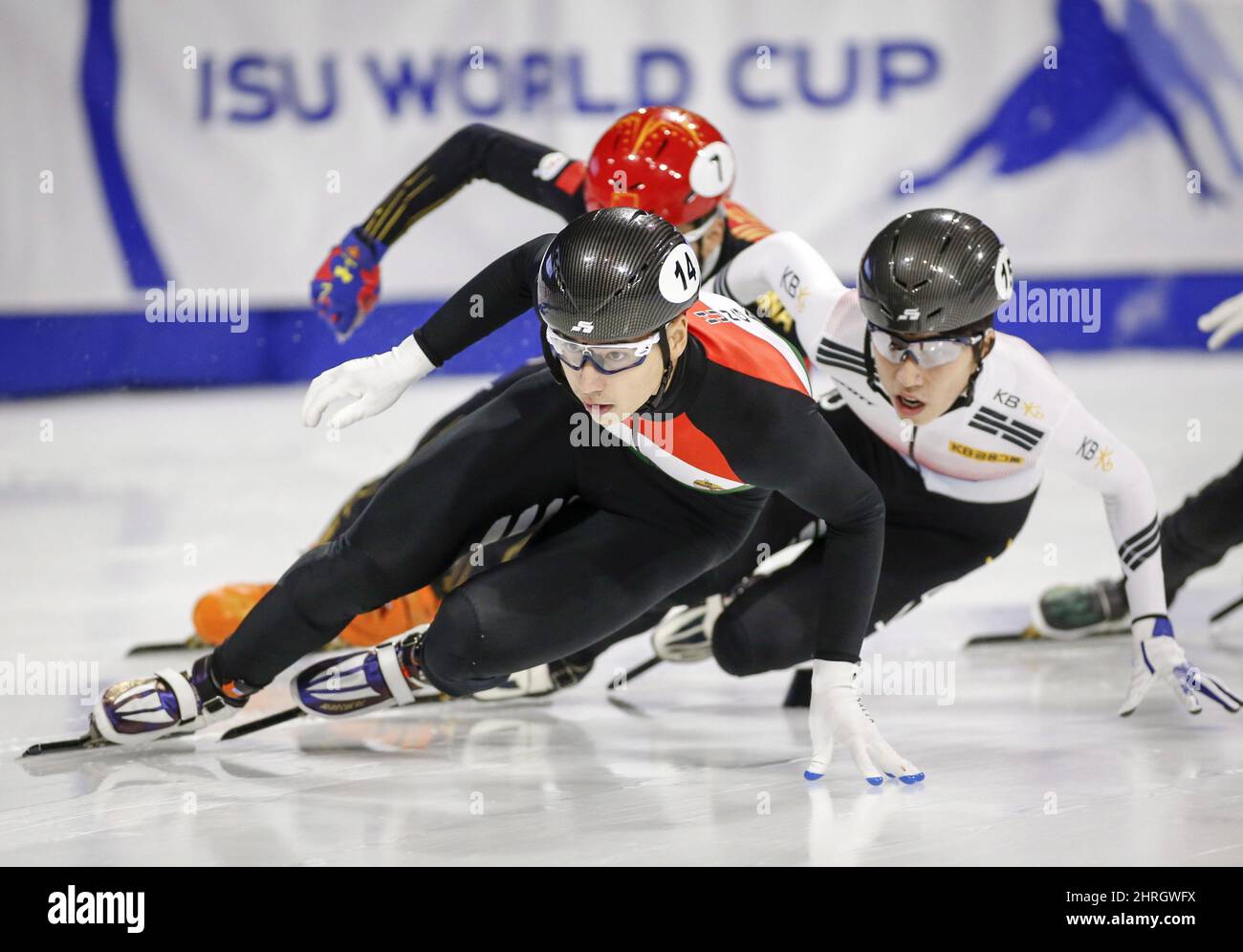 Hungary's Shaoang Liu skates to victory in the men's 1000-metre finals ...
