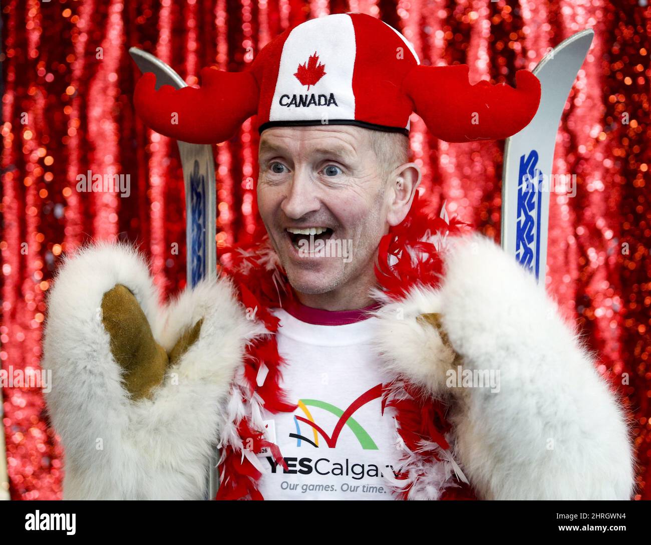 Former Olympian Michael Edwards also known as "Eddie the Eagle" poses ...