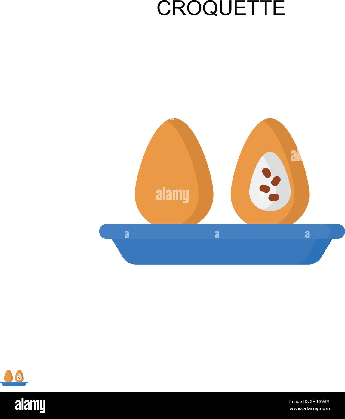 Croquette Simple vector icon. Illustration symbol design template for ...
