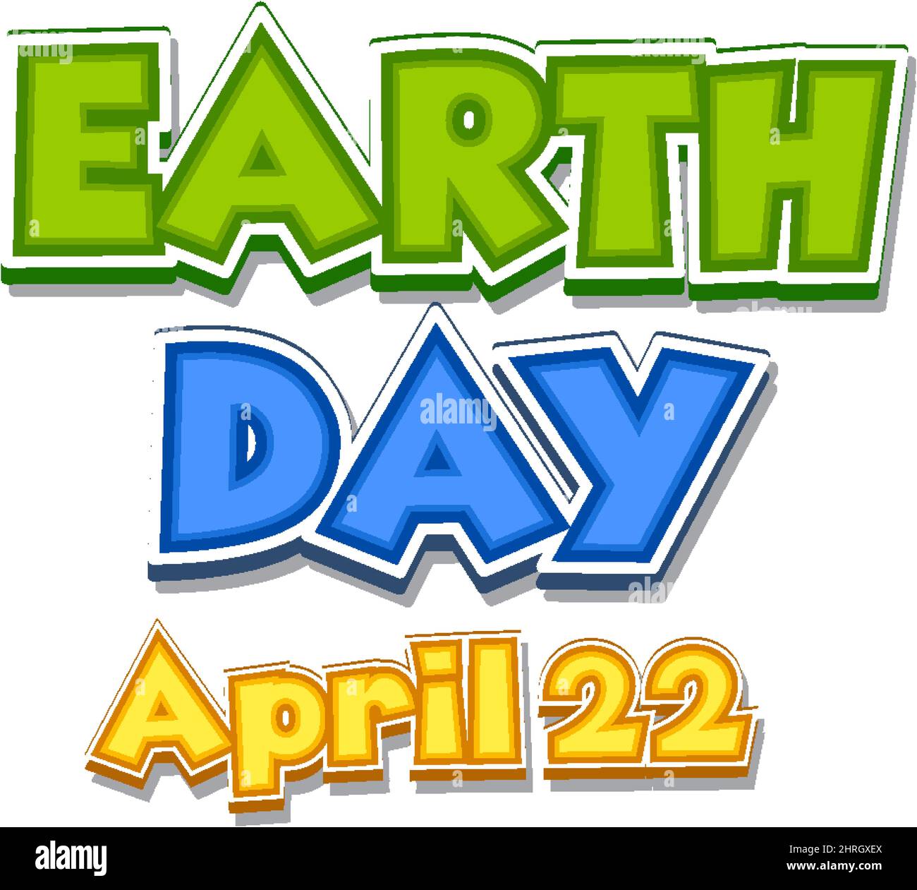 Earth Day April 22 typography logo design illustration Stock Vector ...