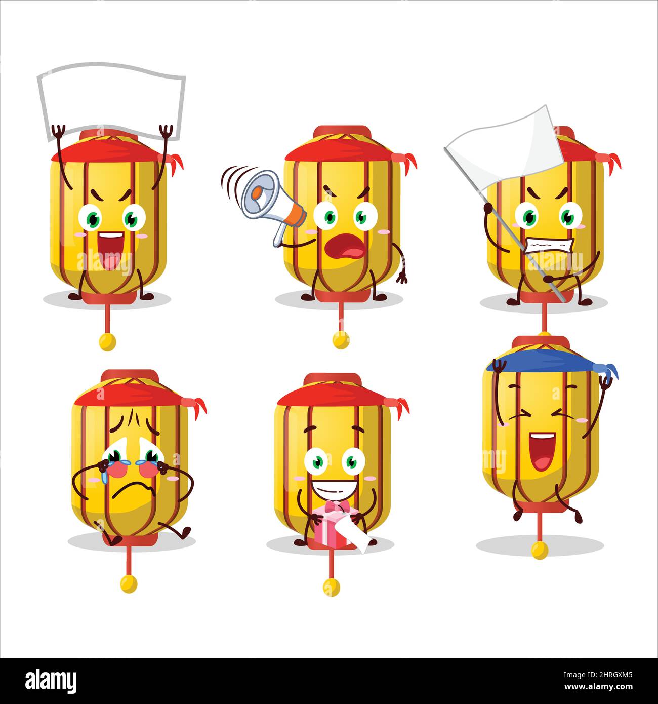Mascot design style of yellow chinese long lamp character as an ...