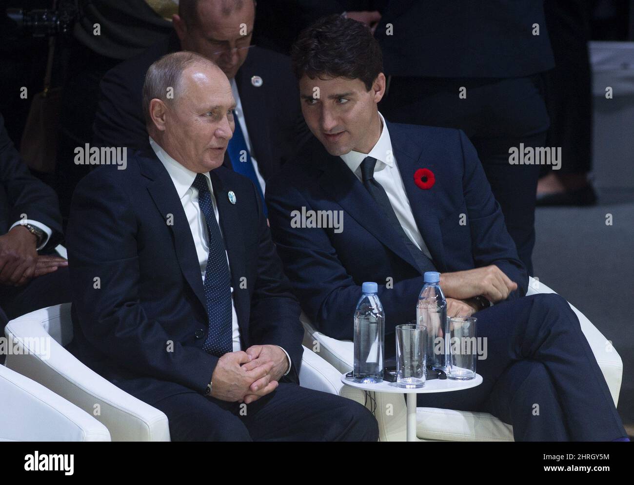 Prime Minister Justin Trudeau speaks with Russian President Vladimir ...