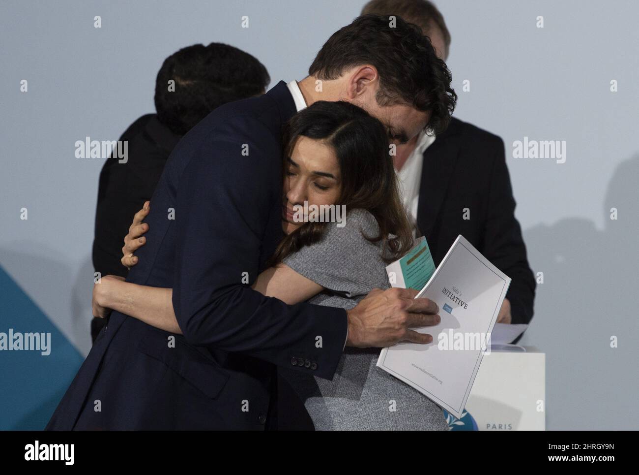 Prime Minister Justin Trudeau embraces Nobel Peace Prize winner Nadia ...