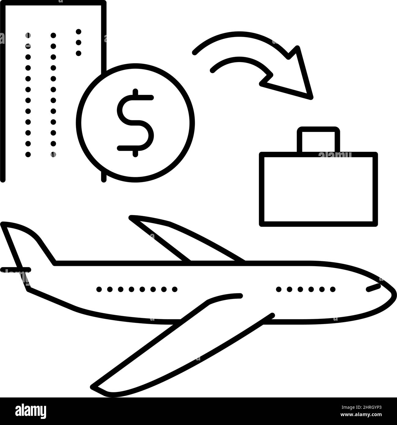 transport and business trip benefits line icon vector illustration ...
